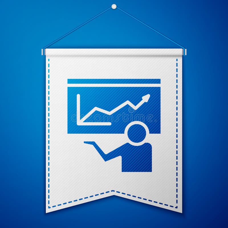 Blue Training, Presentation Icon Isolated on Blue Background. White ...