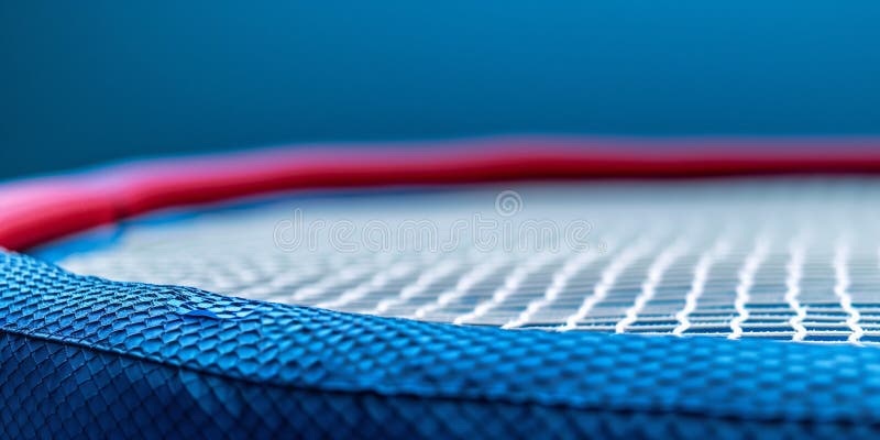 Blue Trampoline with Red Trim and White Mesh. Generative AI Stock Image ...