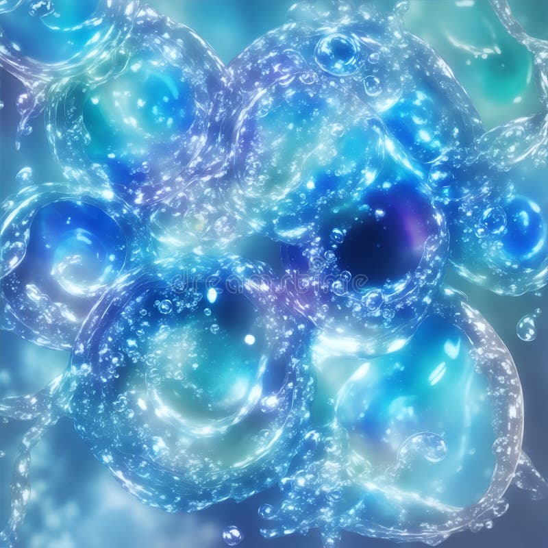 Blue Translucent Bubbles Frame Rainbow Color Gradation Stock ...