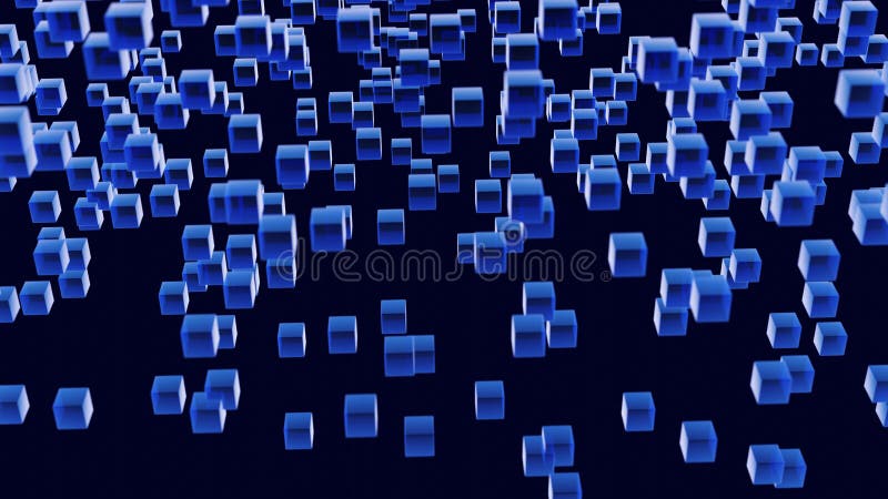 Blue Translucent Cubes on Dark Blue Background Stock Illustration ...