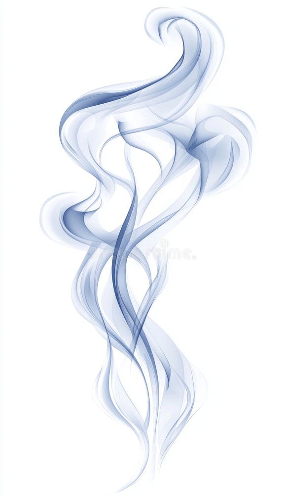 Blue Translucent Smoke Cloud with Swirling Patterns and Light Breeze ...