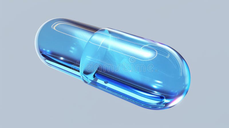 Blue transparent capsule stock illustration. Illustration of collection ...