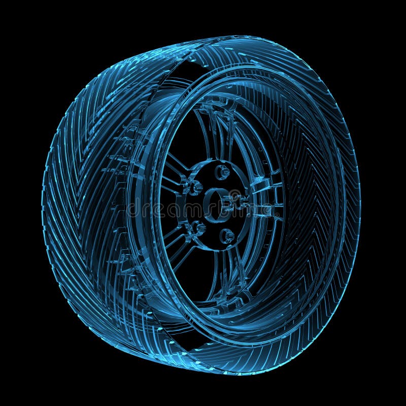 Blue Transparent Glowing Car Tire Stock Illustration - Illustration of ...