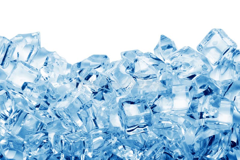 Ice Cube Natural Crystal Clear Light Blue Realistic Cubes White Stock ...