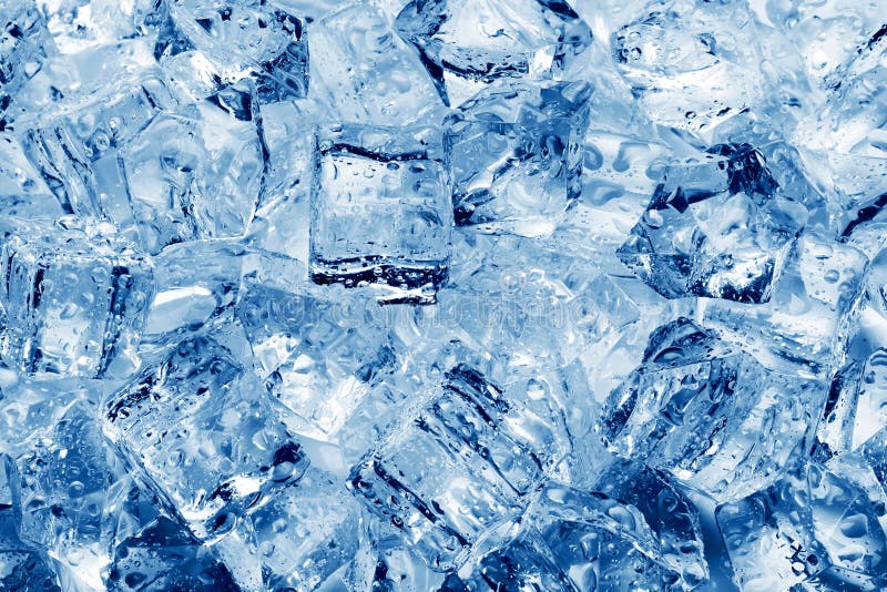 Ice Cube Natural Crystal Clear Light Blue Realistic Cubes White Stock ...