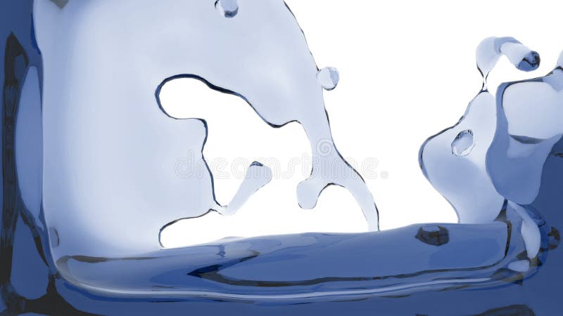 Blue Transparent Liquid Fills Up Screen, Isolated on White Full HD ...