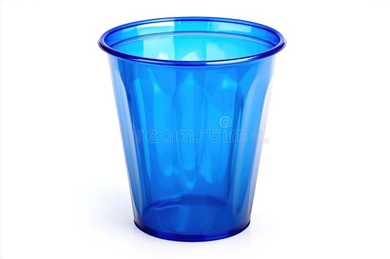 Blue Transparent Plastic Cup Isolated on Transparent Background. Single ...