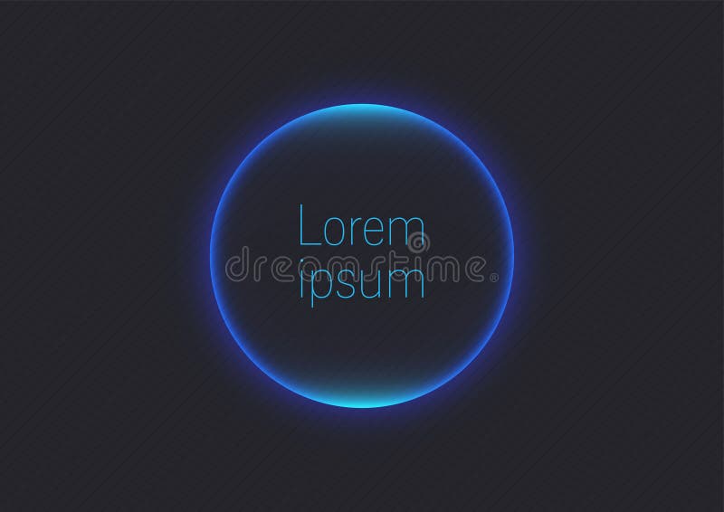 Blue Transparent Round Label on Dark Background Vector Illustration ...