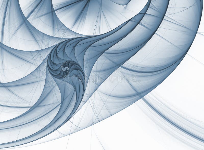 Blue Transparent Spiral with Rays Diverging To the Sides. Monochrome ...