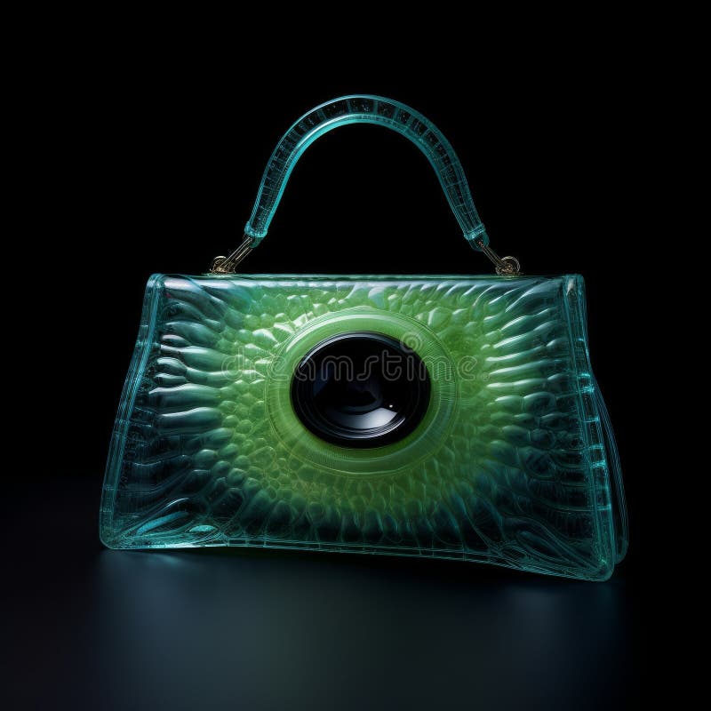 A Blue Transparent Unique Purse on Black Background Generative AI Stock ...