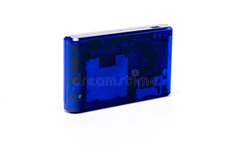 Blue Transparent USB Memory Card Reader with Visible Components Stock ...