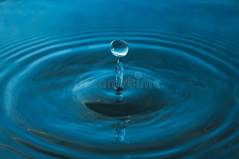 Blue Transparent Water Drop Splash Stock Photo - Image of underwater ...