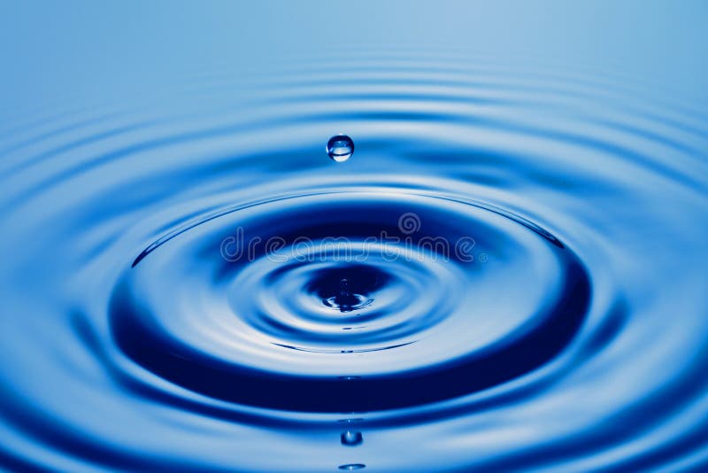 Blue Transparent Water Drop Splash with Bubble Realistic with Blue ...