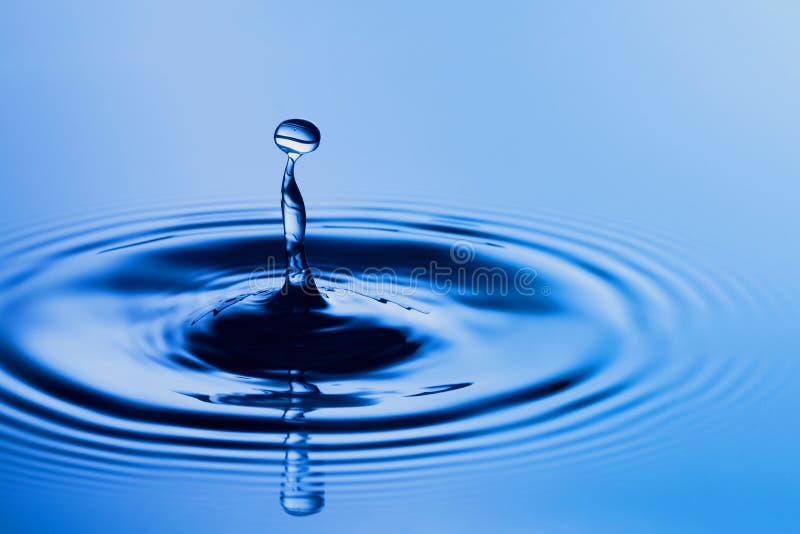 Blue Transparent Water Drop Splash with Bubble Realistic with Blue ...