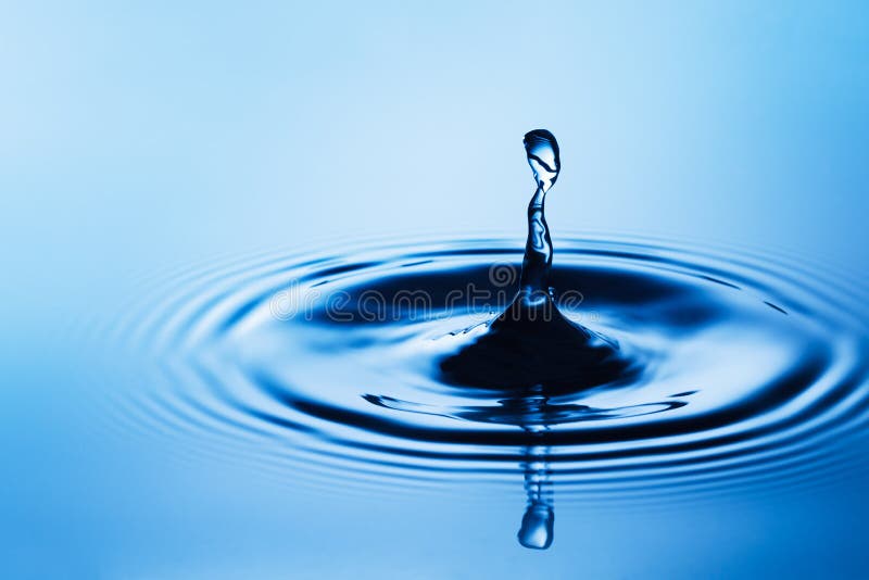 Blue Transparent Water Drop Splash with Bubble Realistic with Blue ...