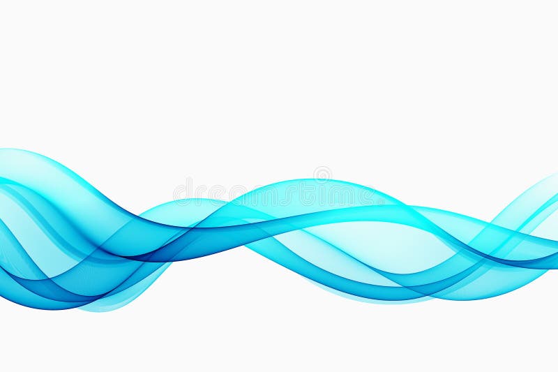 A Blue Transparent Wave Stream. Abstract Wave Background. Stock ...