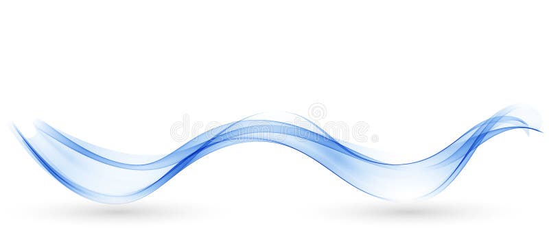 Blue Transparent Wave on White Background.Abstract Vector Wave ...