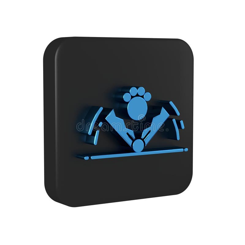 Blue Trap Hunting Icon Isolated on Transparent Background. Black Square ...