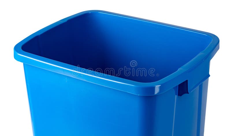 A Blue Trash Bin Isolated on White Stock Photo - Image of dustbin ...