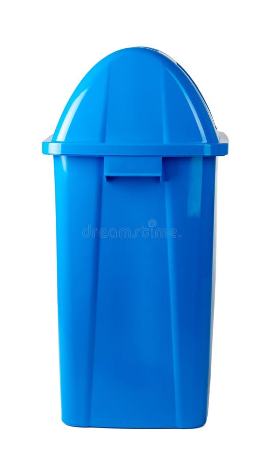 A Blue Trash Bin Isolated on White Stock Photo - Image of dustbin ...