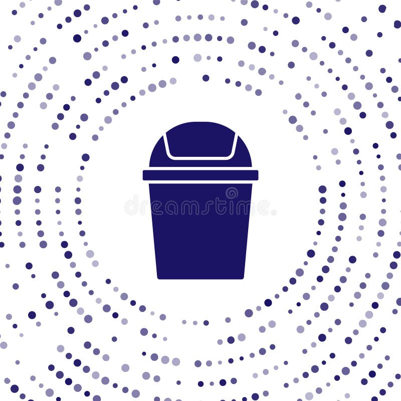 Blue Trash Can Icon Isolated on Grey Background. Garbage Bin Sign ...