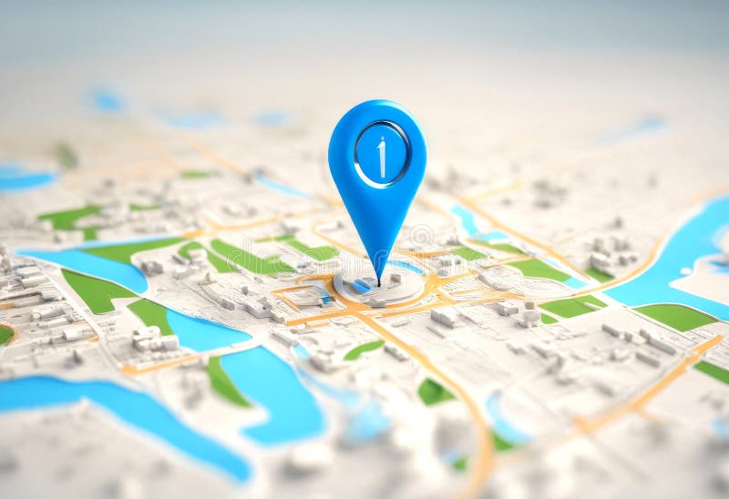 Blue Travel Olated Pointer Navigation Symbol Place Rendering Position ...