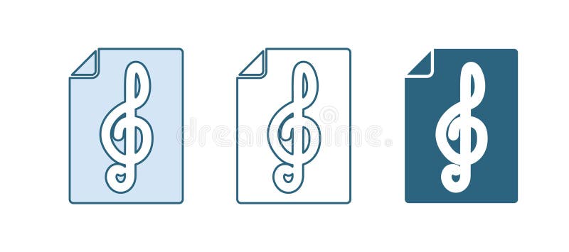Blue Treble Clef Icon Isolated on White Background. Vector Stock ...