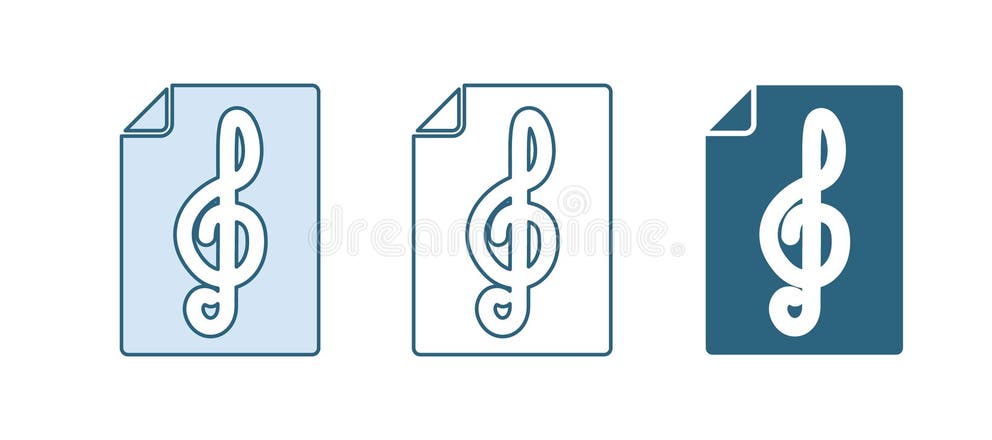 Blue Treble Clef Icon Isolated on White Background. Vector Stock ...