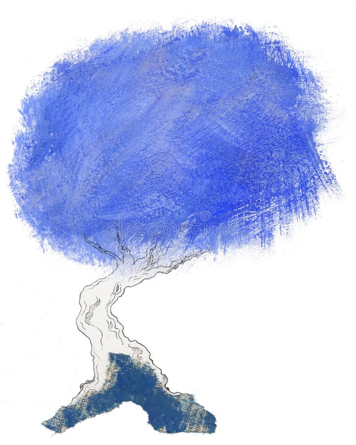 Blue tree stock illustration. Illustration of nature, editorial - 3566598