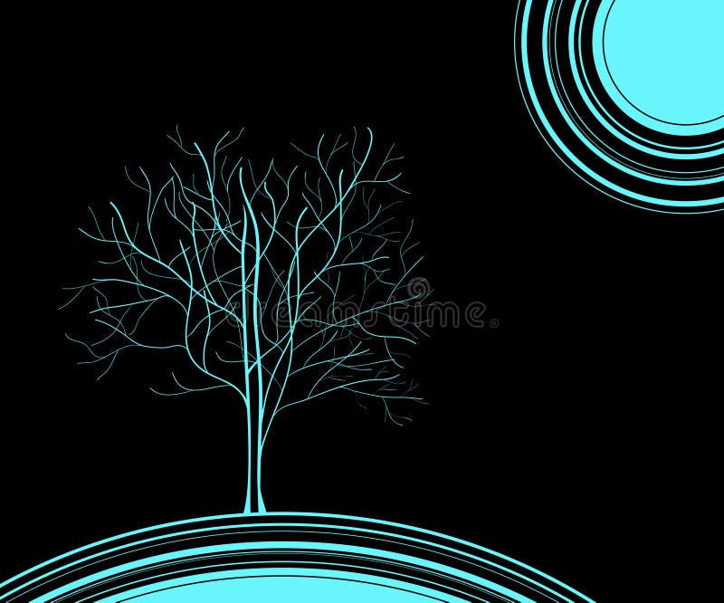 Blue tree stock vector. Illustration of black, autumn - 6057192
