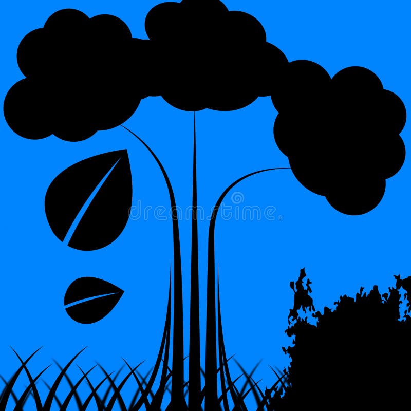 Blue Tree Background Means Nature Outdoors and Environment Stock ...