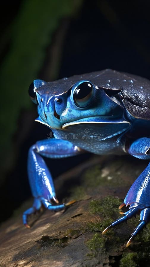 Blue Tree Frog (Dendrobates Tinctorius) on a Log Stock Illustration ...