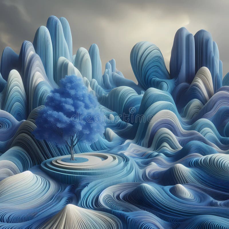 The Blue Tree. stock illustration. Illustration of leaves - 324104864