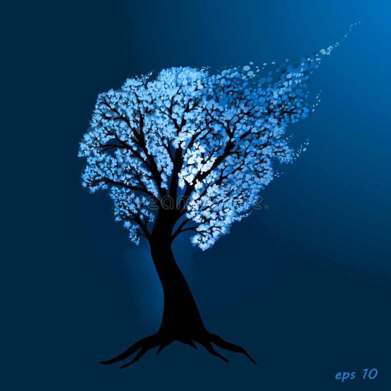 Blue tree stock vector. Illustration of object, abstract - 67890759