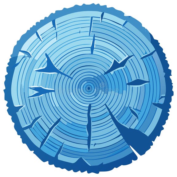 Blue Tree Trunk Slice Showing Age Rings and Texture with a Distressed ...