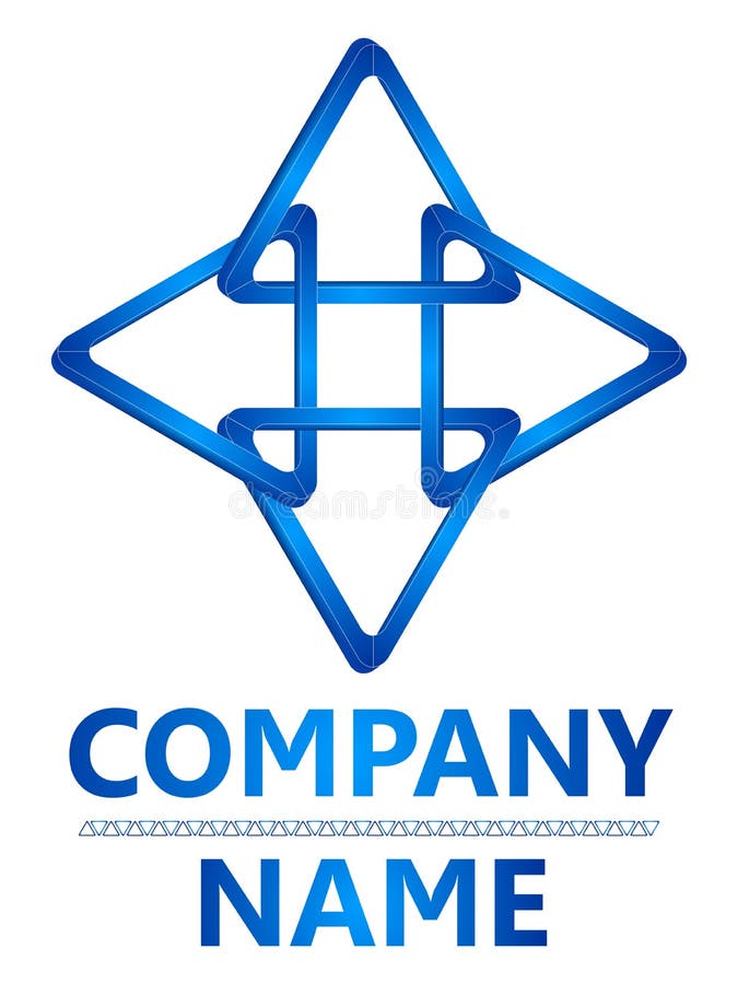 Blue triangle 3D logo stock vector. Illustration of retro - 24086588