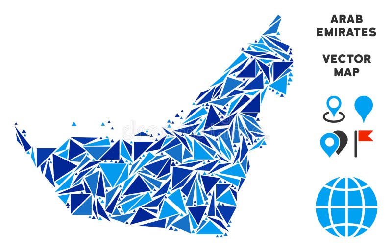 Arab Emirates Map Hex-Tile Mosaic Stock Vector - Illustration of ...