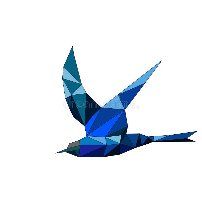 Blue triangle bird stock vector. Illustration of creativity - 62297548