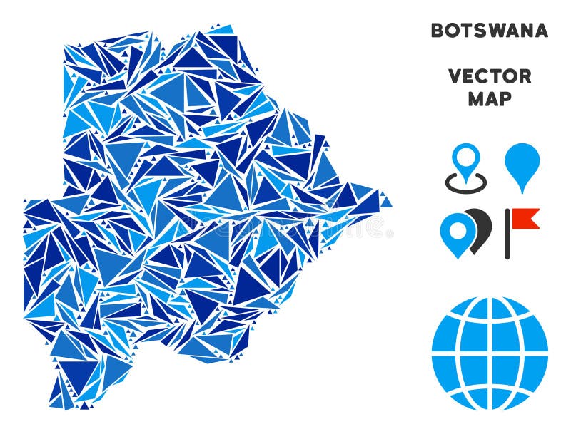 Botswana Map with Shapes of Regions. Stock Vector - Illustration of ...