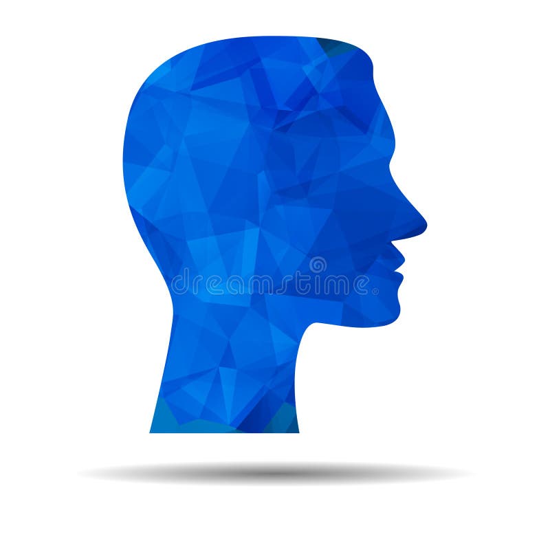 Blue Triangle Brain, Creative Mind, Learning and Design Icon. Ab Stock ...
