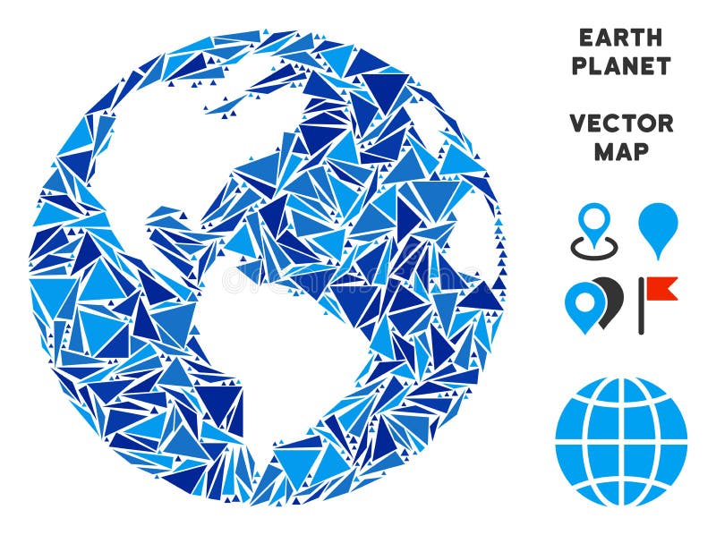 Blue Triangle Earth Globe stock vector. Illustration of ball - 120978087
