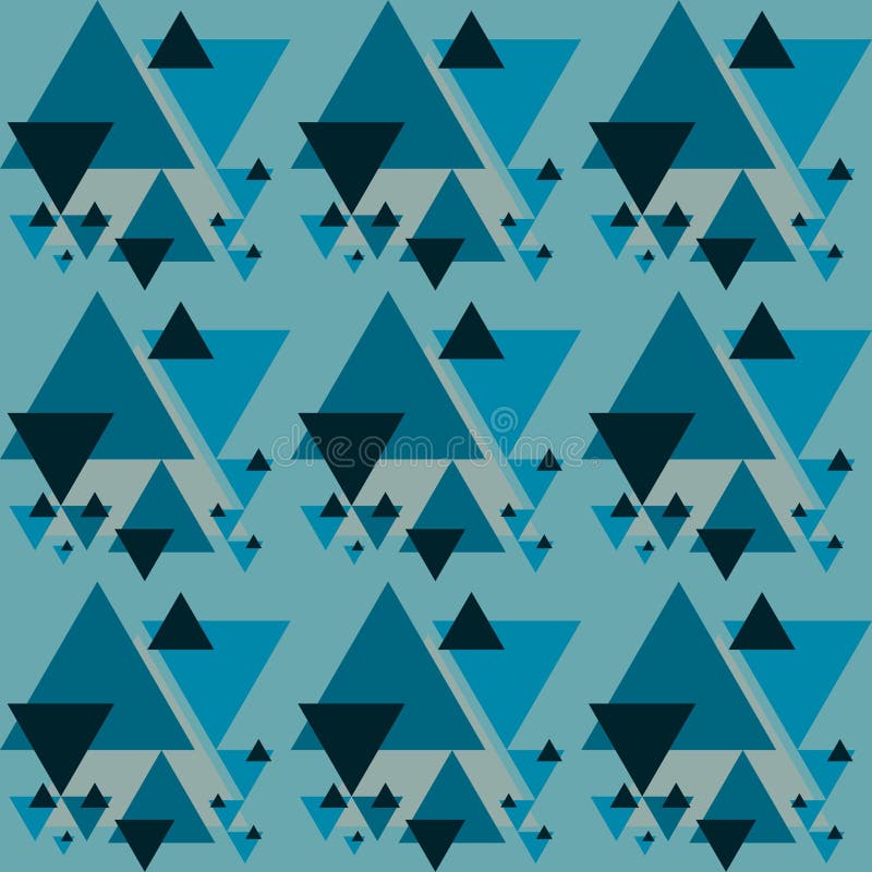 Blue 01 Triangle Fabric Pattern Stock Illustration - Illustration of ...