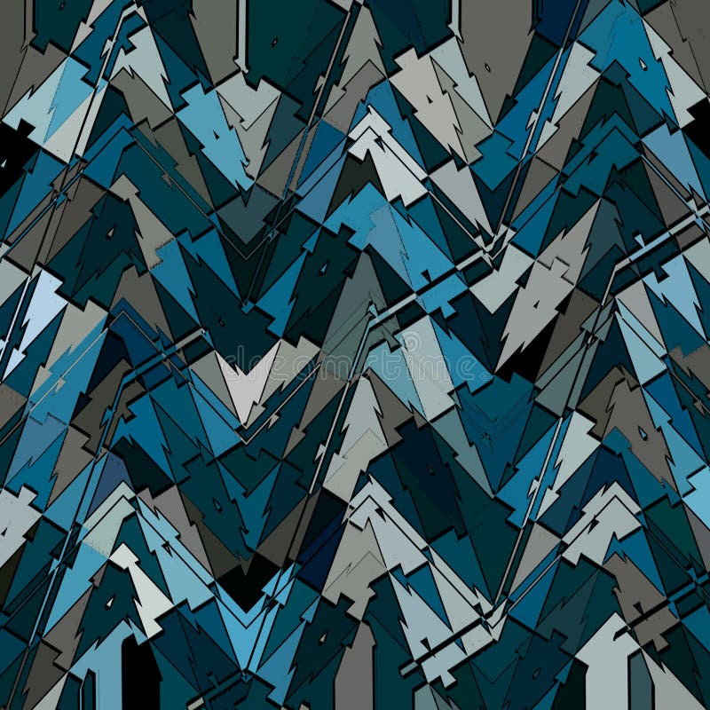 Blue Triangle Irregular Patchwork Background Stock Illustration ...