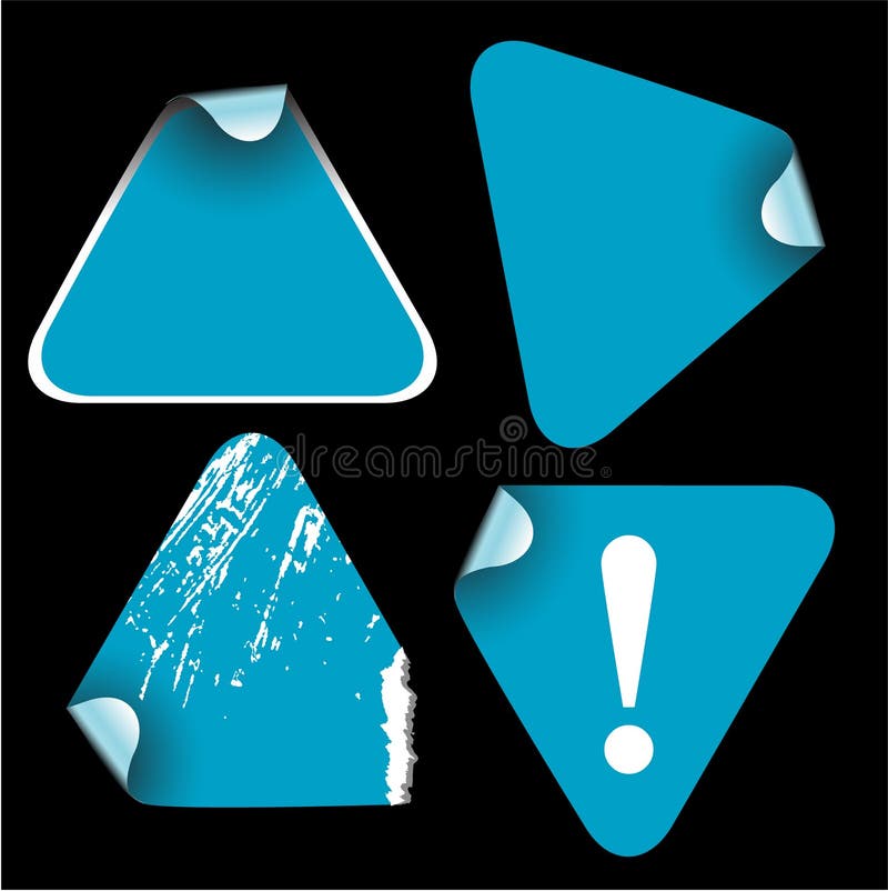 Blue triangle labels stock vector. Illustration of badge - 5208287