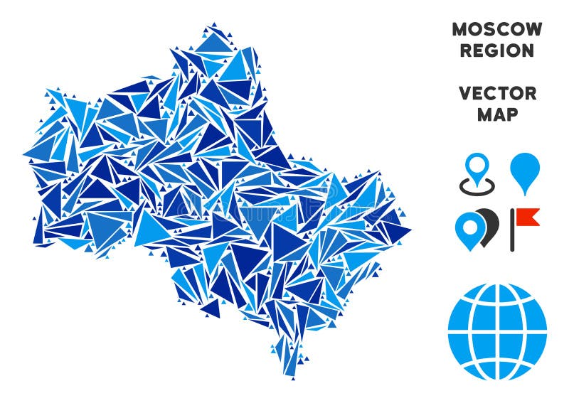 Blue Triangle Moscow Oblast Map Stock Vector - Illustration of ...