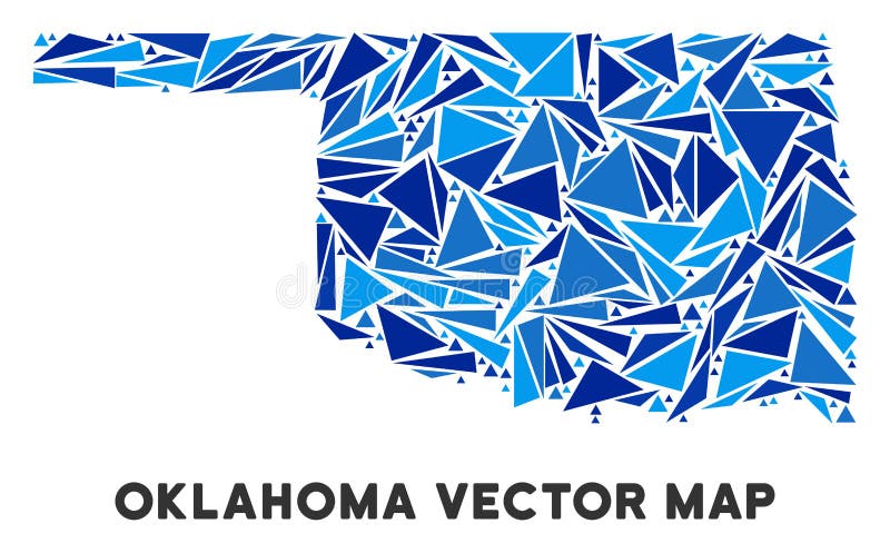 Blue Triangle Oklahoma State Map Stock Vector - Illustration of ...