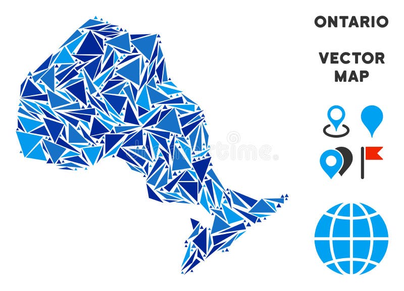 Blue Triangle Ontario Province Map Stock Vector - Illustration of ...