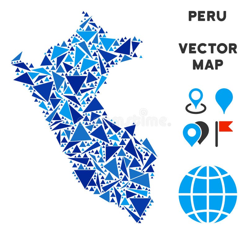 Peru Map with Shapes of Regions. Stock Vector - Illustration of land ...