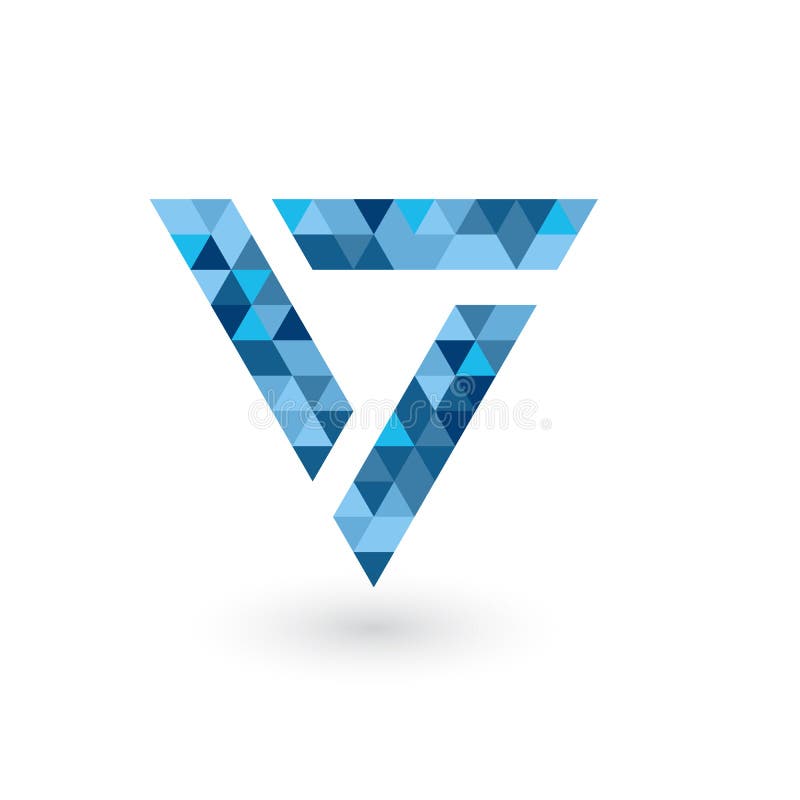 Blue Triangle Pixel Logo Design. Business Identity Tech Element. Stock ...