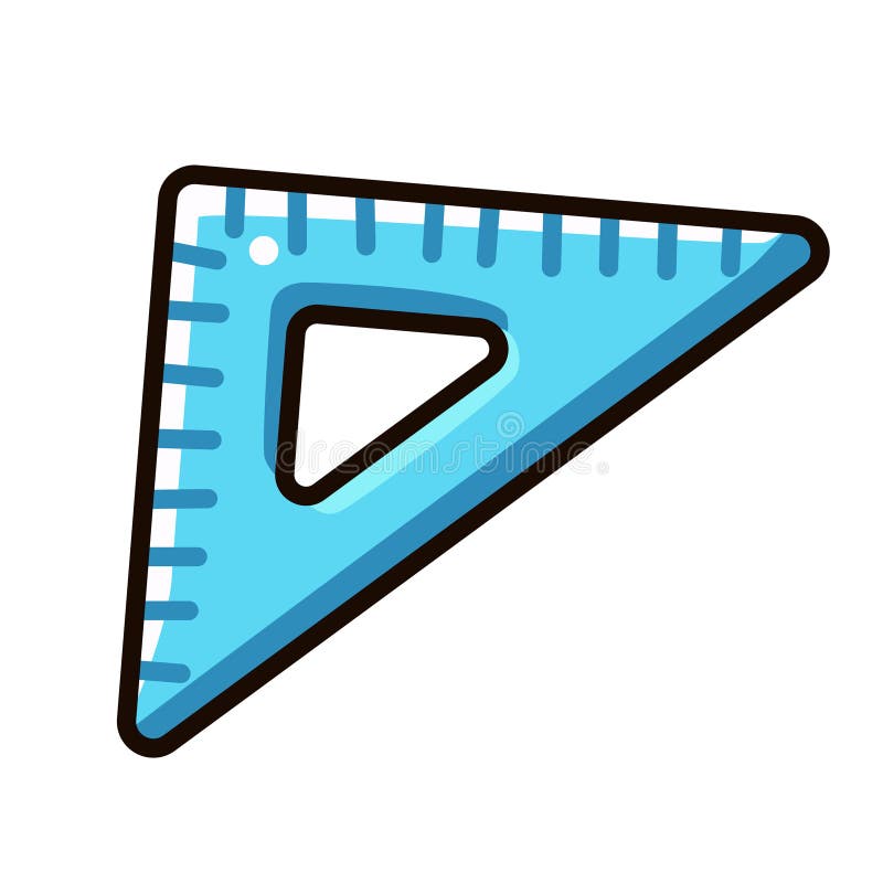 Blue Triangle Ruler Icon in Cartoon Style Stock Vector - Illustration ...